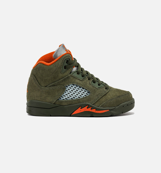 Jordan 440889-308 Air Jordan 5 Retro Preschool Lifestyle Shoe - Army ...