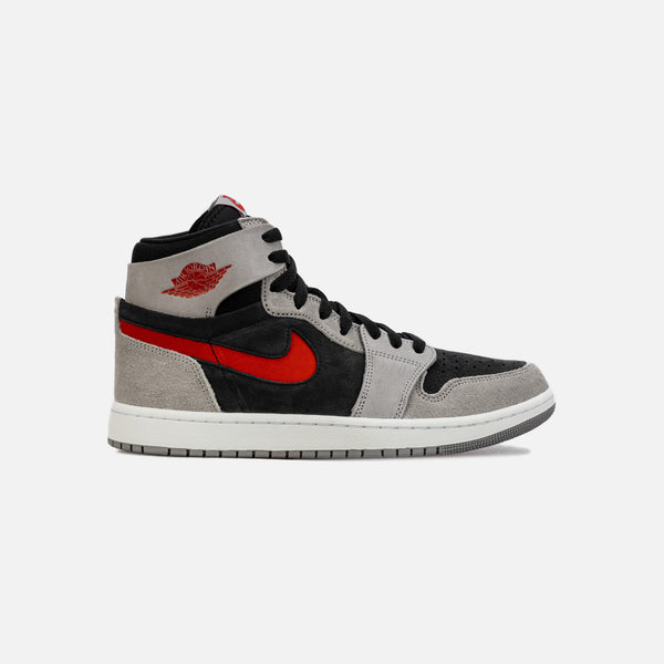Jordan DV1307 060 Air Jordan 1 High Zoom CMFT 2 Mens Lifestyle Shoe Grey Red ShopNiceKicks